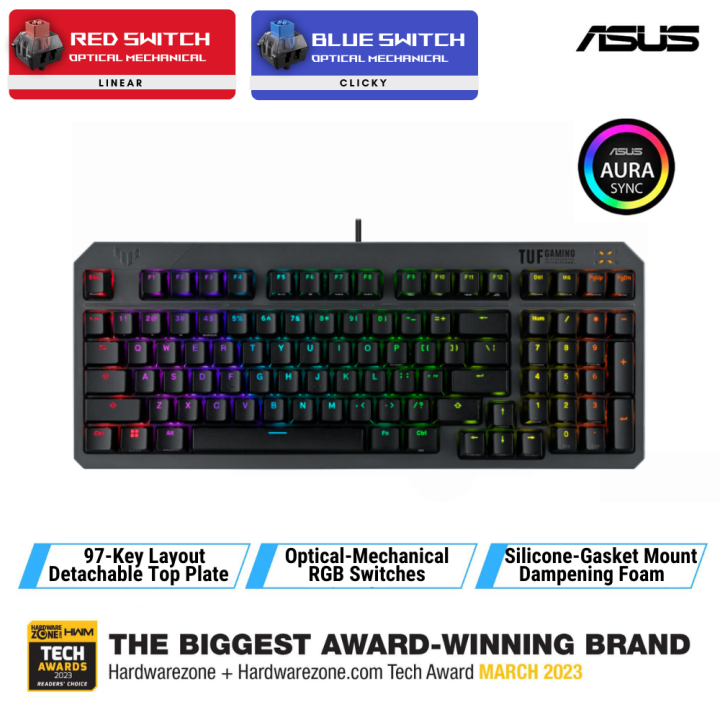ASUS TUF Gaming K3 Gen II Optical Mechanical Keyboard - 97-Key Layout ...