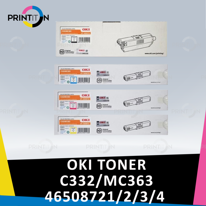 [ORIGINAL] Oki C332 / MC363 Black Cyan Magenta Yellow Standard Capacity ...