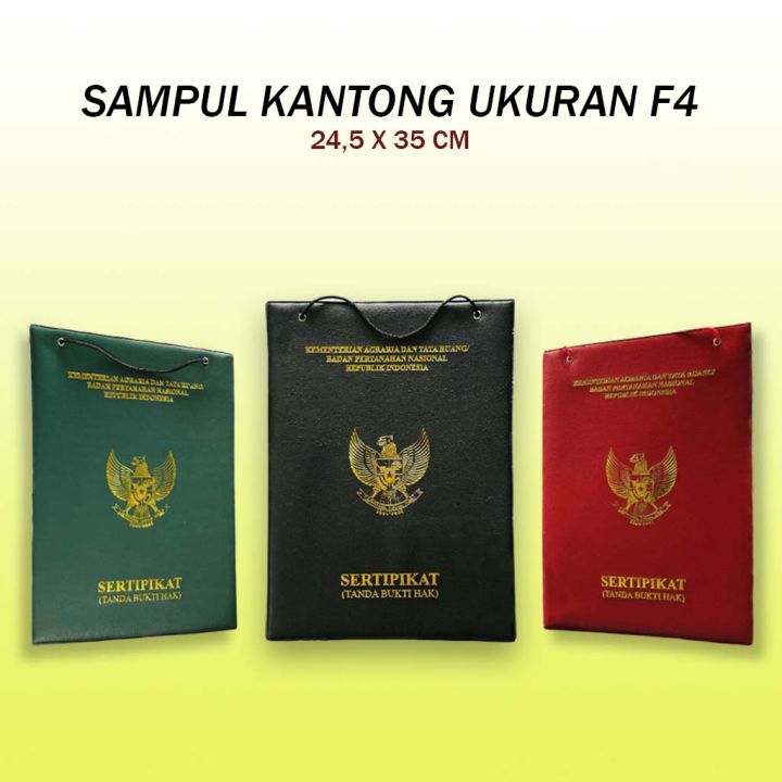 Cover Sampul Tali Sertifikat Tanah Ukuran F4 / Sampul Kantong Dokumen ...