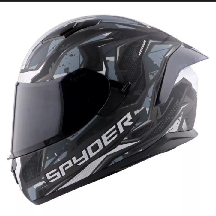 SPYDER FULL FACE HELMET DUAL VISOR ROGUE SERIES HELMETS Black Gray with ...