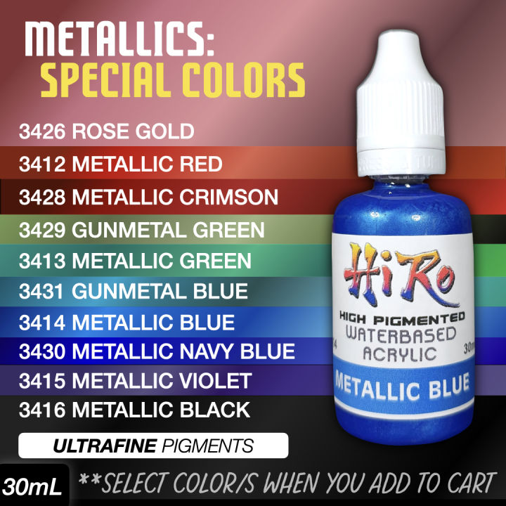 Metallic Special Colors by Hiro Paints | Ultrafine Acrylic Hobby Paint ...