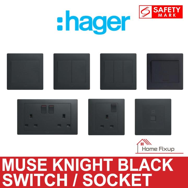 Hager Muse Knight Black Switch / Socket | Lazada Singapore