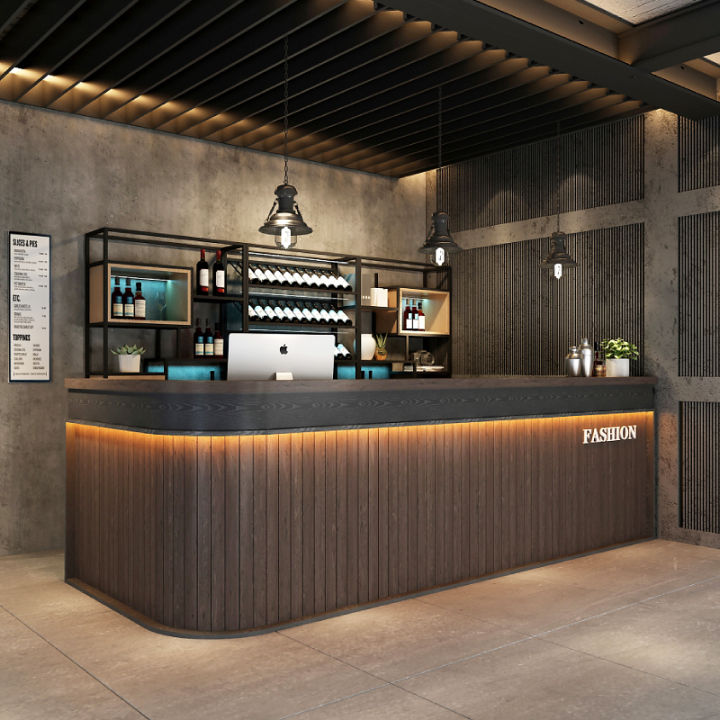 Retro cashier corner coffee bar restaurant billiards hall barbecue ...