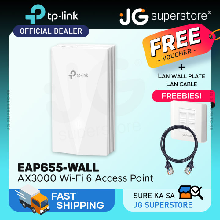 TP-Link EAP655-Wall AX3000 Dual Band Wall Plate Wi-Fi 6 Access Point ...