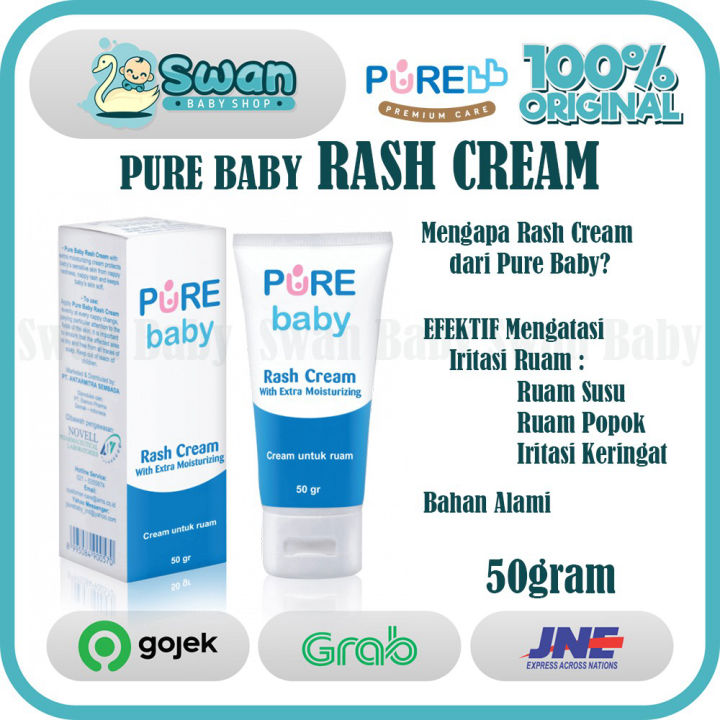 PURE Baby Rash Cream 50gr Krim Ruam Bayi Pure Baby Krim Pelembap Kulit Sensitif Krim Anti Ruam Popok Krim Berbahan Zinc Oxide Krim Bayi Standar Low Hazard Lazada Lazada Indonesia