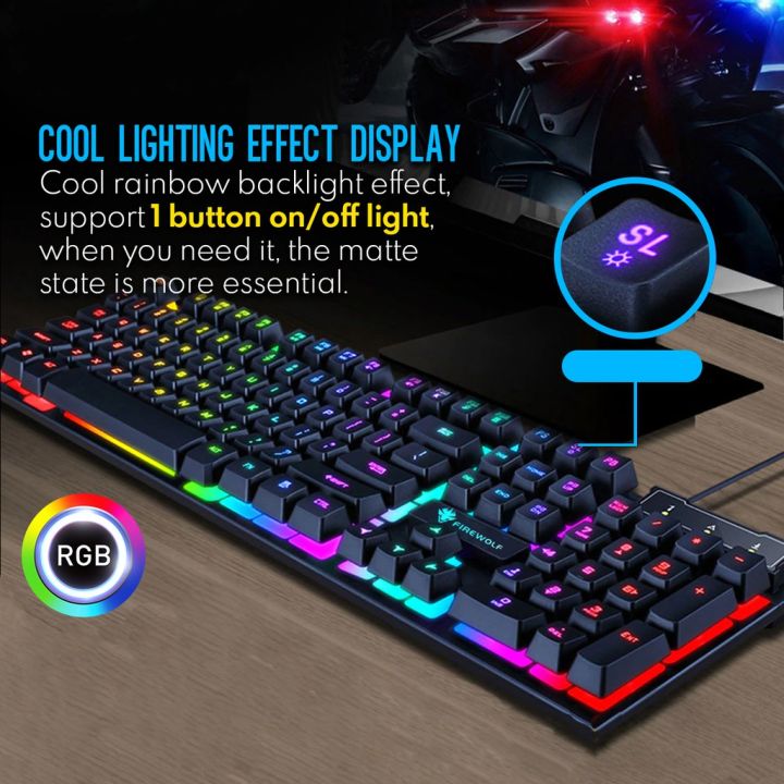 Mechanical Keyboard RGB 104 Keys Gaming Mechanical Touch LED Backlit ...