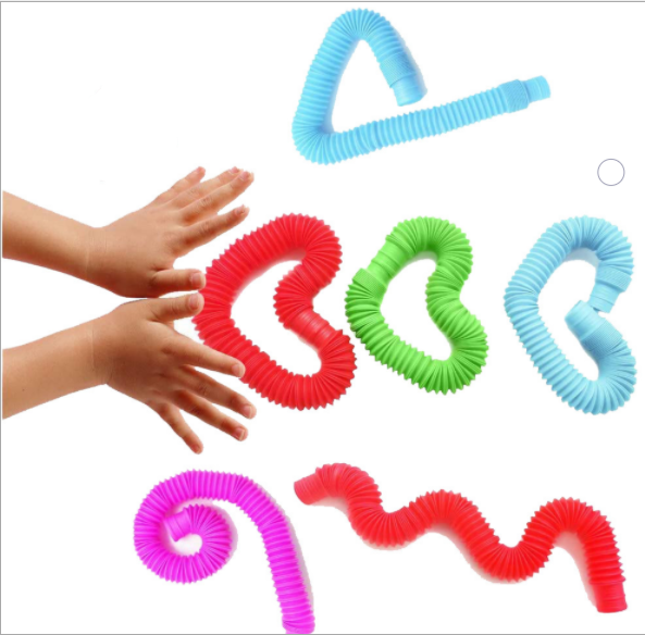 Multi-Color Children DIY Funny Plastic Pull Pop Tubes Pipe Stretch ...