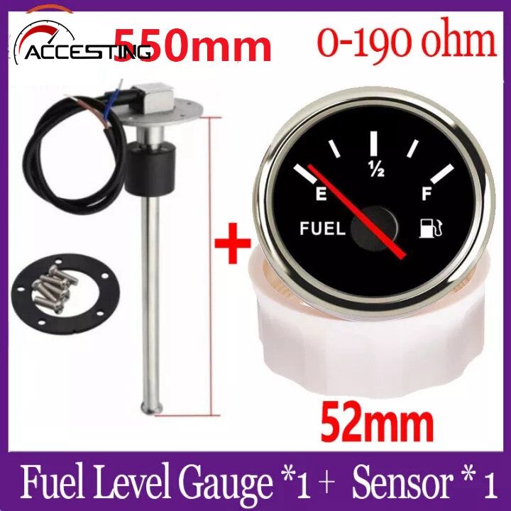 52MM Fuel Level Gauge 0-190 Ohm Oil Tank Level Indicator With Fuel Level Sensor 500MM 550MM For ...