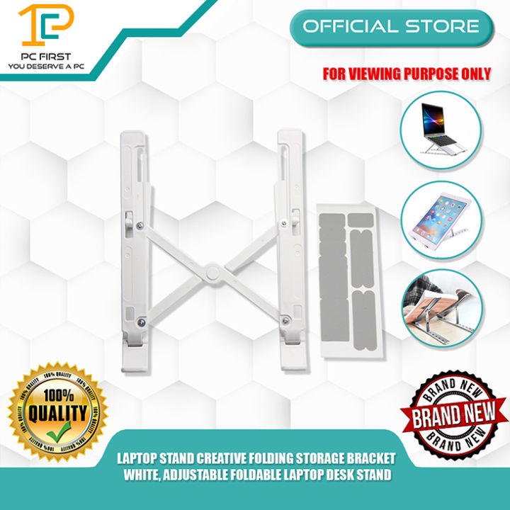 LAPTOP STAND CREATIVE FOLDING STORAGE BRACKET WHITE, ADJUSTABLE ...