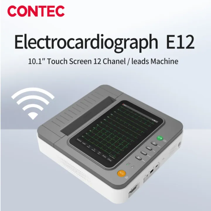CONTEC Digital 12 Channel/Lead EKG+PC Sync software Color HD Display Touch Screen E12 ...
