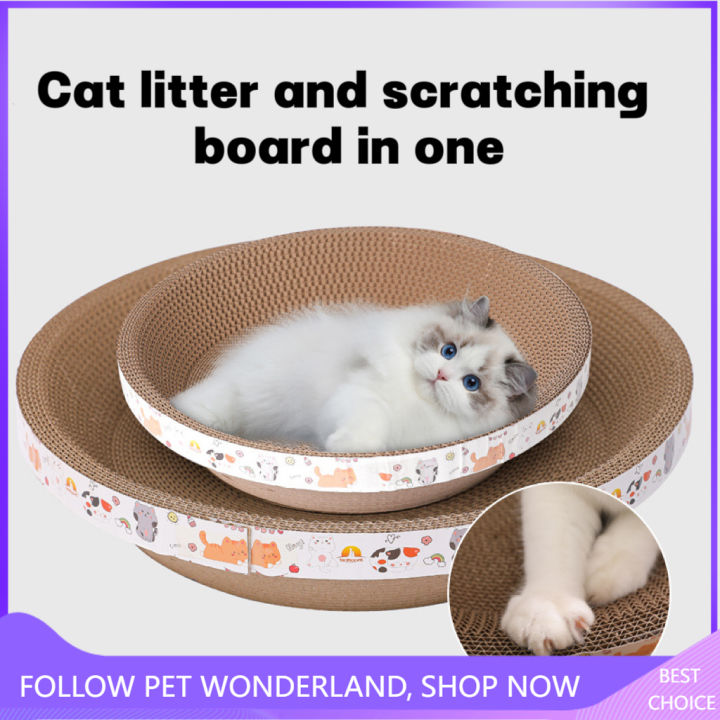 Round Bowl Scratchboard Cat Litter Cat Scratcher Cat Toy Cat Scratches ...