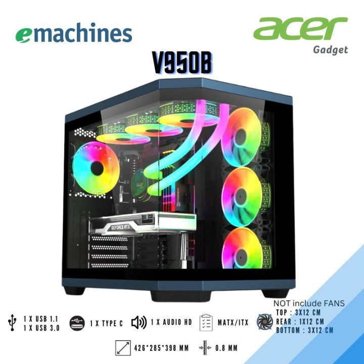 Casing Gaming / PC Case ATX eMachines V950 Black - Hitam | Lazada Indonesia