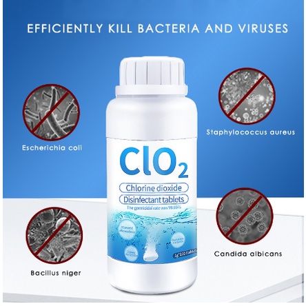 Chlorine Dioxide CLO2 Disinfection Tablet 100 tablets Per Bottle ...