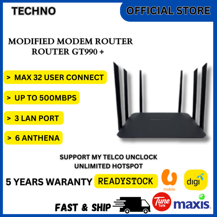 [READY STOCK] 5 YEARS WARRANTY 100% New 4G Modified Router Modem GT990 ...