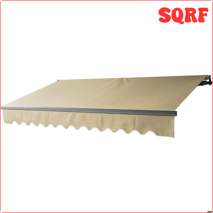 [SQRF] Motorized Patio Awning | Remote Controlled Automatic | Black ...
