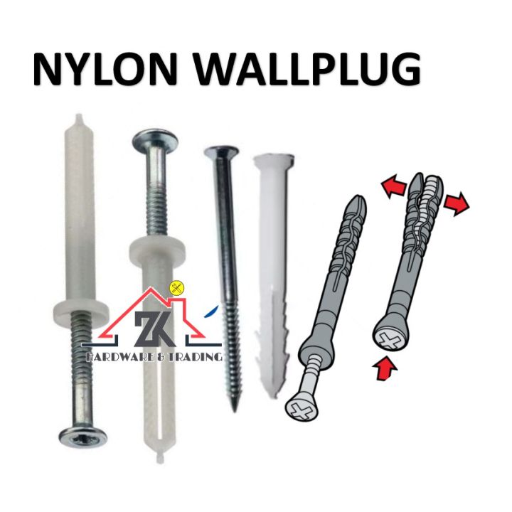 NYLON WALL PLUG /WALLPLUG PLASTIK / NYLON PLUG NAIL/ NYLONPLUG SCREW ...