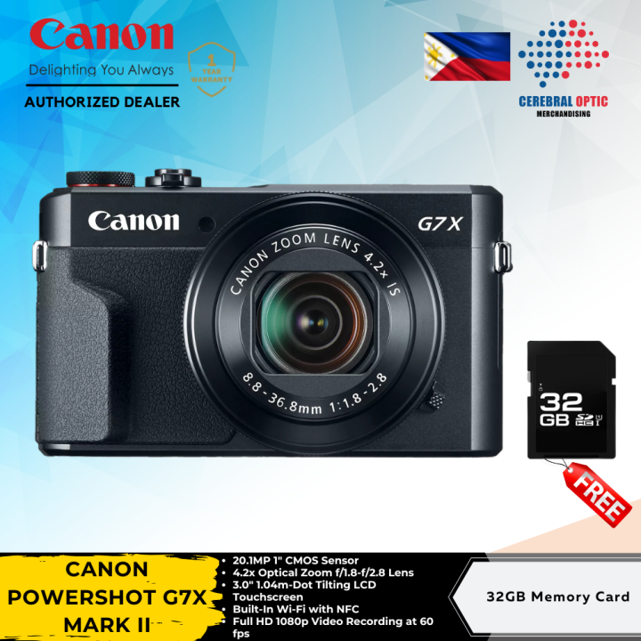 CANON POWERSHOT G7X MARK II + FREE 32GB SD CARD - Cerebral Optic ...