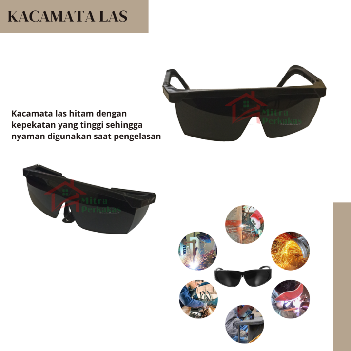 Kacamata Gerinda Las Bor Hitam / Safety Glasses | Lazada Indonesia