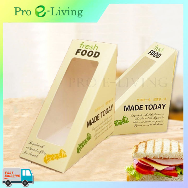Sandwich Packing Box Disposable Sandwich Pack Box Triangle Paper Box ...