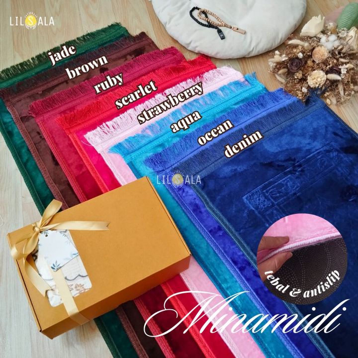 Sajadah BMinaMidi Gift Box Premium Embossed Tebal Antislip Kado Hadiah ...