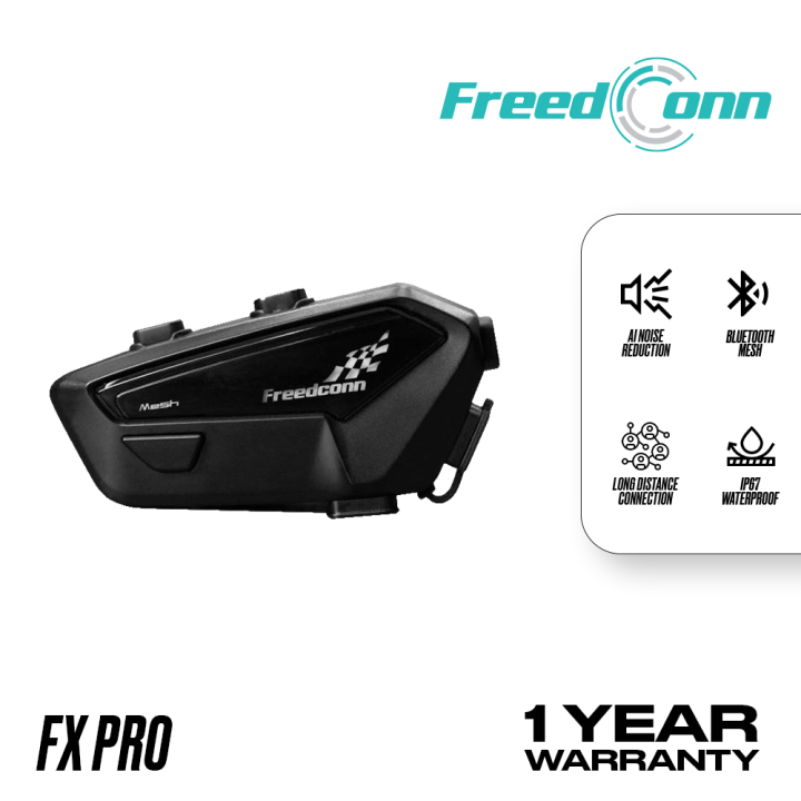 FreedConn FX Pro Mesh Motorcycle Intercom l Bluetooth 5.0, Universal ...