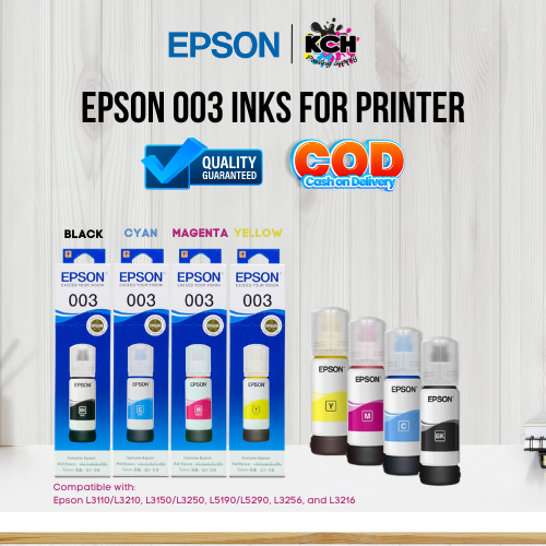 Epson 003 Inks 65ml for Printer (Epson L3110/L3210, L3150/L3250, L5190 ...