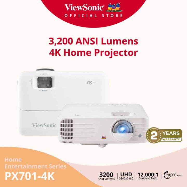 ViewSonic PX701-4K 3,200 ANSI Lumens 4K Home Projector (โปรเจคเตอร์ ...