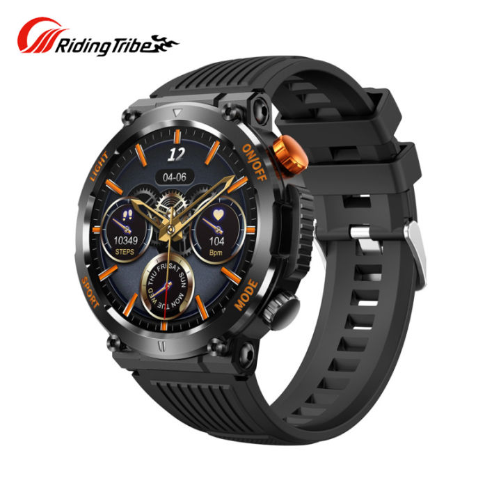Riding Tribe HT17 Smart Watch With LED Flashlight Compass1.46 Inch ...