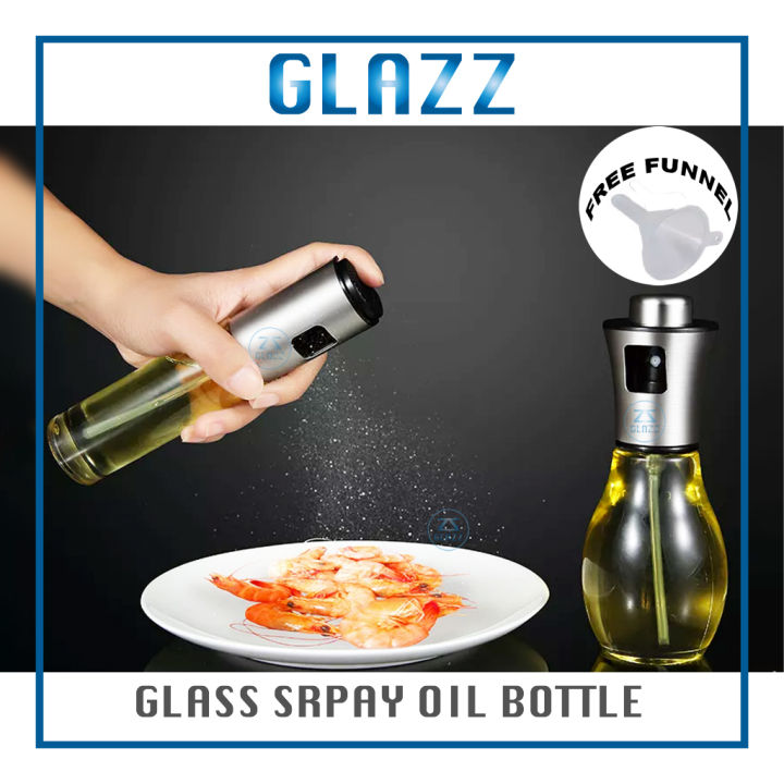 GLAZZ Stainless Steel Oil Spray Glass Bottle Cooking Oil Seasoning ...