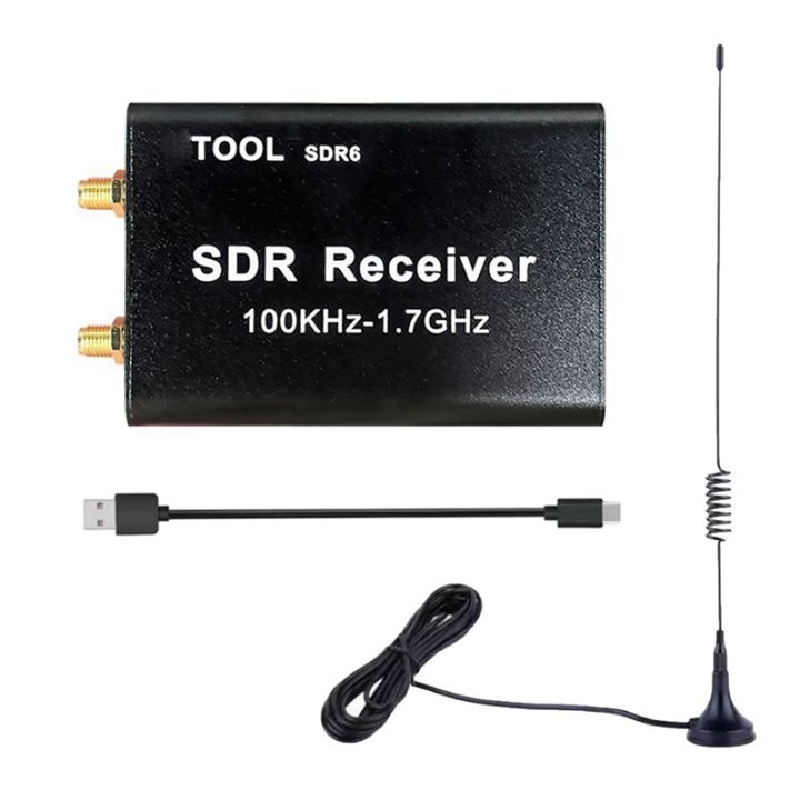 SDR6 RTL-SDR Receiver 100KHz-1.7GHz SDR Software Signal Receiver Radio Aviation Shortwave ...