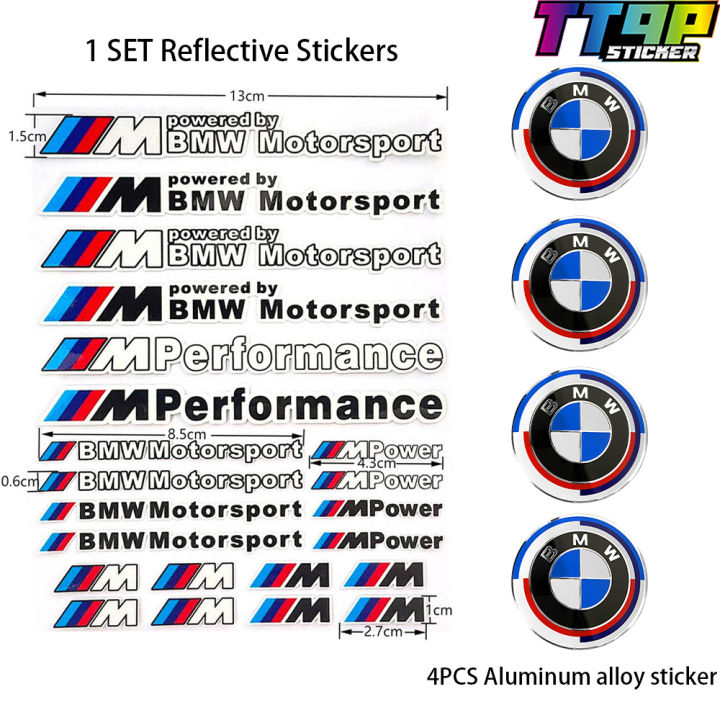 Reflective Car Emblem Badge Sticker Decals for BMW Motorsport M ...