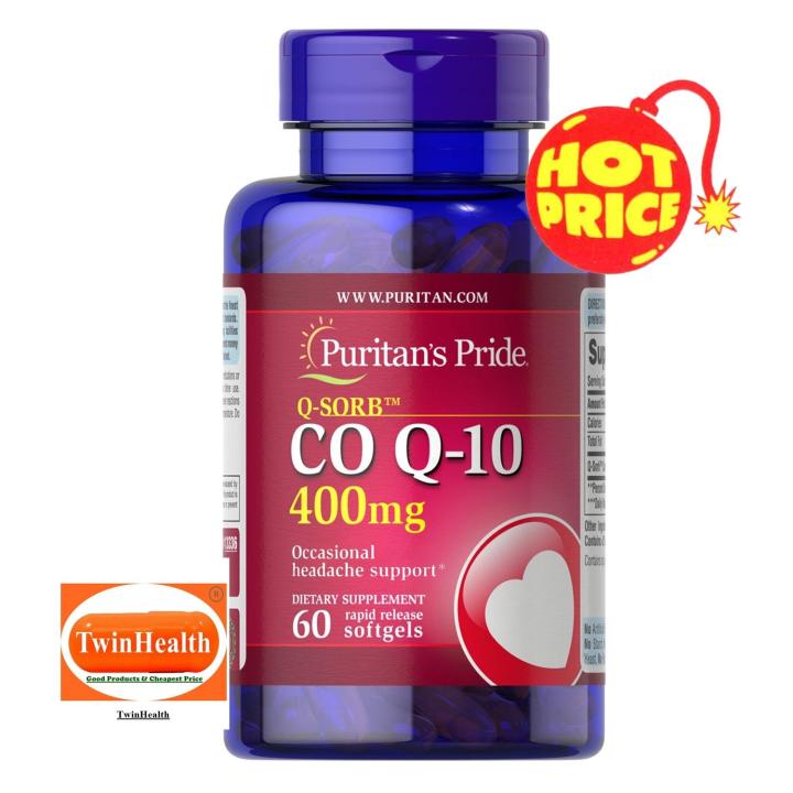 Puritan's Pride Q-SORB™ CO Q-10 400 mg / 60 Rapid Release Softgels | Lazada.co.th