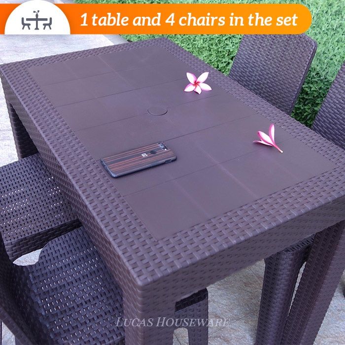 6 SEATERS 30X48 DINNING TABLE/RATTAN DESIGN 24X38 RECTANGLE/32X32 ...