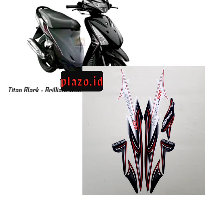 striping lis stiker motor suzuki spin sr 125 2008 putih-hitam | Lazada ...