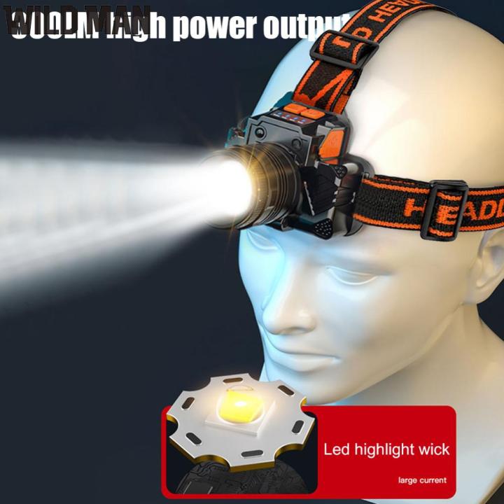 USB Rechargeable LED Headlamp Power Bank Wave Induction 300lm Headlight ...