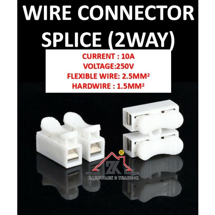 ELECTRICAL WIRE CONNECTOR 2 WAY 2 PIN CONNECTOR CLIP CABLE CONNECTOR ...