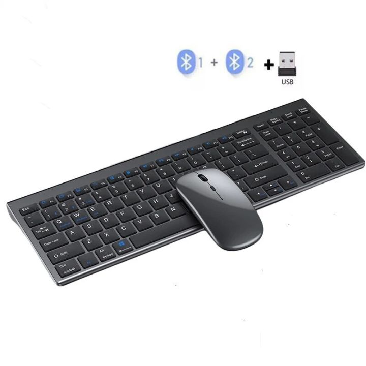 Mofii Wireless Keyboard And Mouse Combo Bluetooth Rechargeable Full Size Multi Device Wireless