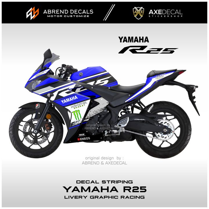 Striping Yamaha R25 Grafis Custom / Stiker Motor R25 Desain Custom ...