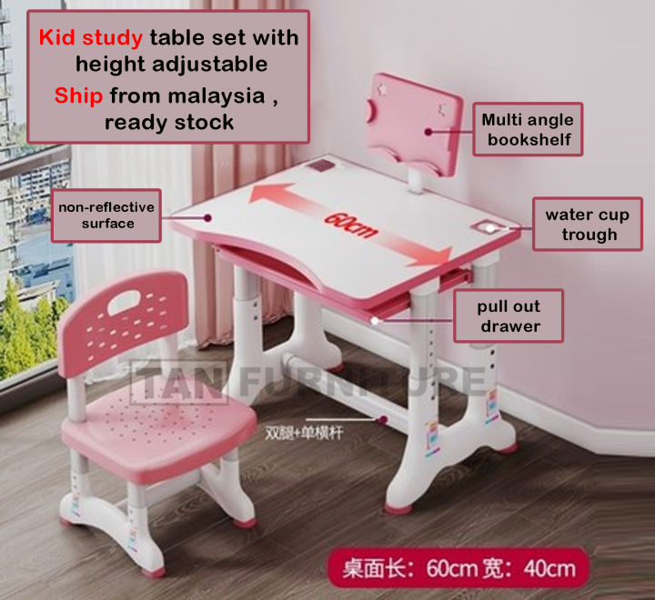 TF Adjustable Table & chair Height Ergonomic Children Kids Learning ...
