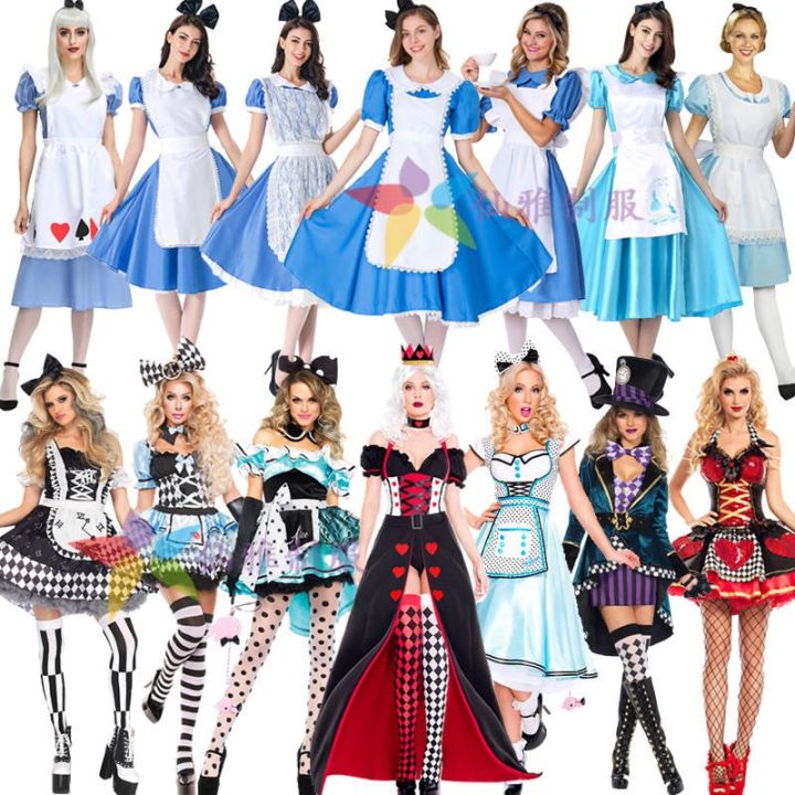 Halloween cosplay costume female adult Disney Alice in Wonderland white ...