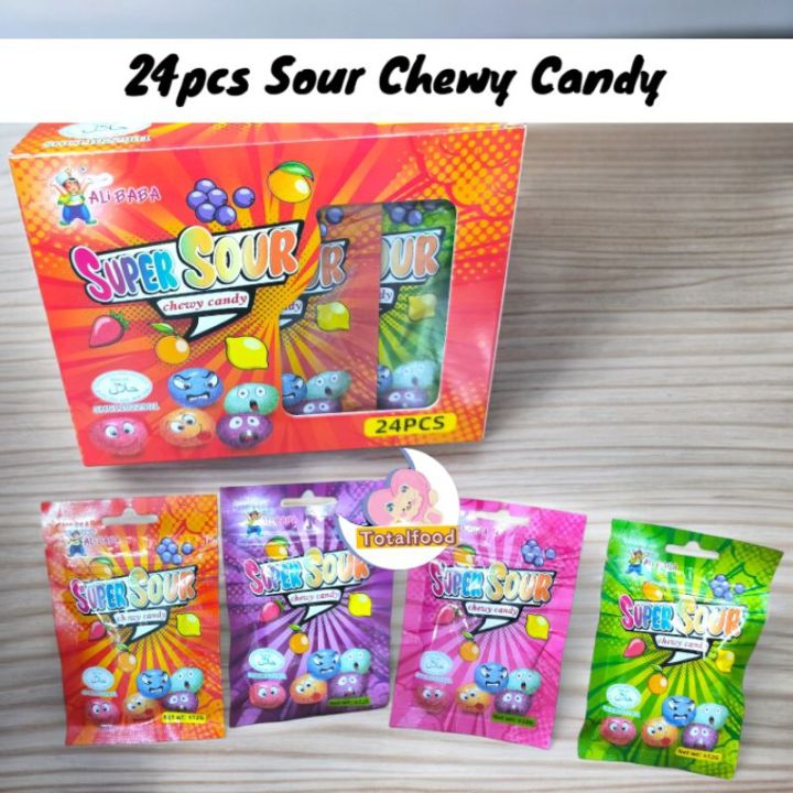 24pcs x 12g Ali Super Sour Chewy Candy fruits flavor | Lazada