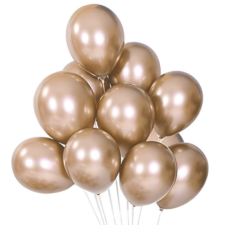🇵🇭LM197 Chrome Champagne Gold Latex Balloons 5/10/12/18/36" Birthday ...