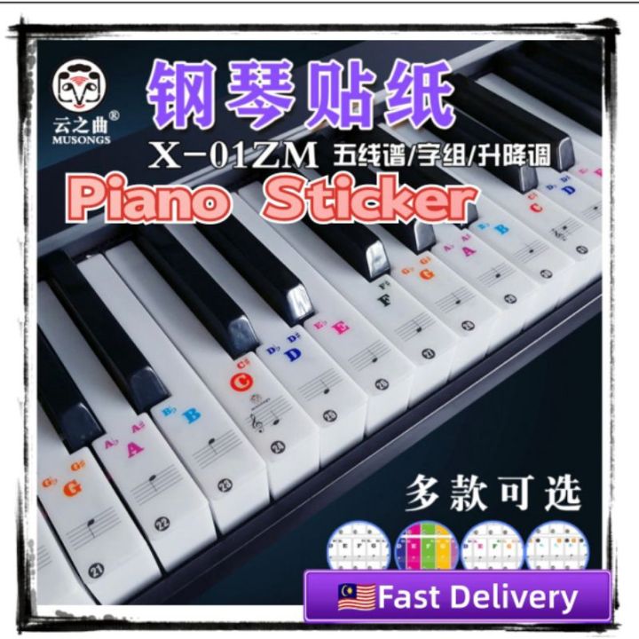 Music Score Piano Sticker 88 Keys Electronic Organ Keyboard Sticker ...