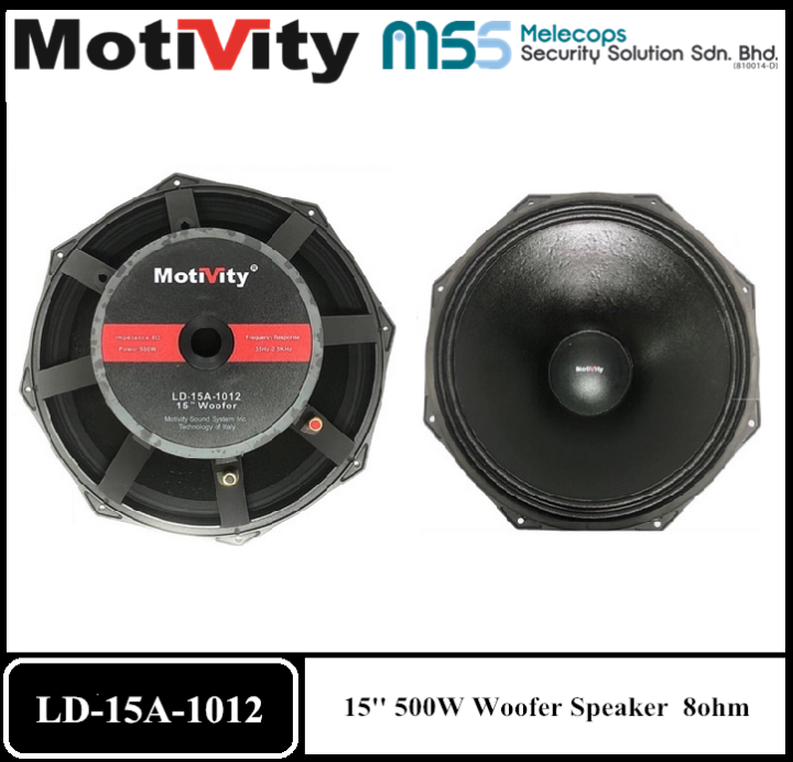 MOTIVITY LD-15A-1012 15'' 500W Woofer Speaker 8ohm (1 Unit) | Lazada
