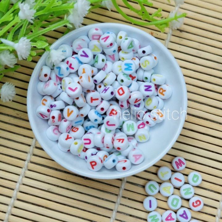 15 gr Mote Manik Huruf Bulat PUTIH Tulisan WARNA | Lazada Indonesia