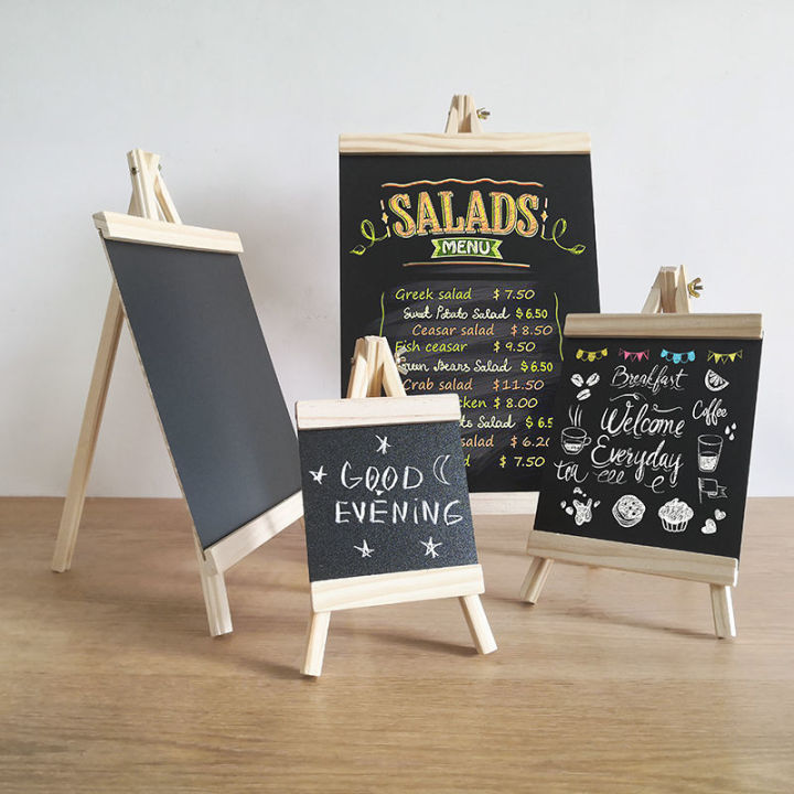 (5 Sizes) Blackboard With Wooden Stand for Cafe Menu Display / Papan ...