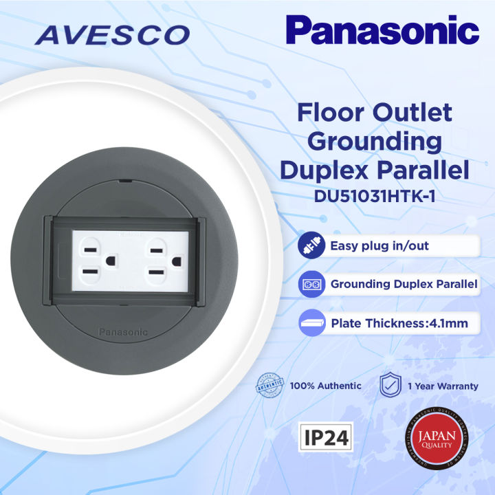 Panasonic Floor Outlet | Grounding Duplex Parallel | DU51031HTK-1 | 16A 250V~ | Avesco | Lazada PH