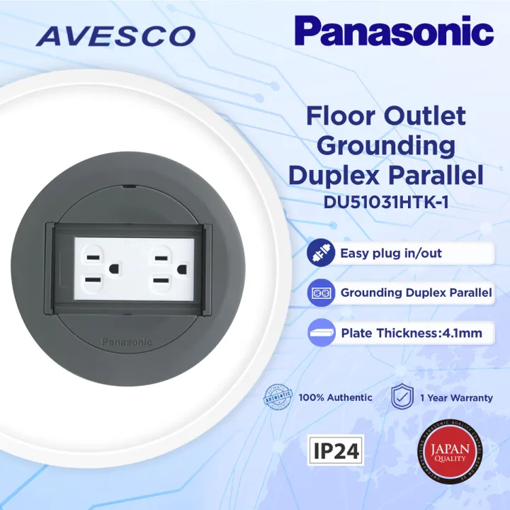 Panasonic Floor Outlet | Grounding Duplex Parallel | DU51031HTK-1 | 16A ...