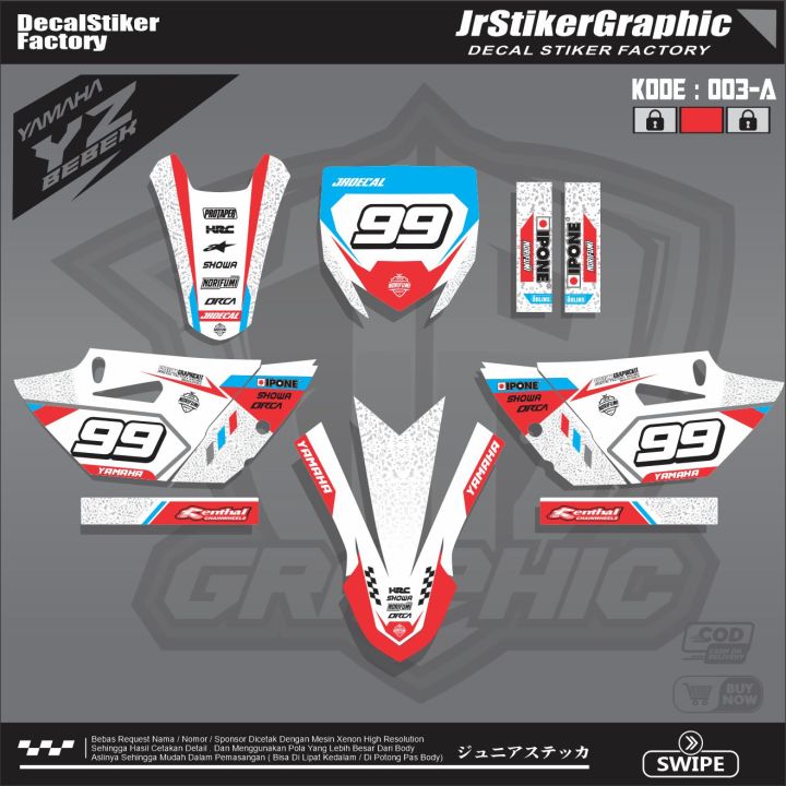 Decal Stiker YZ 85 New Bebek GTX Putih - Stiker Striping Lis Variasi ...