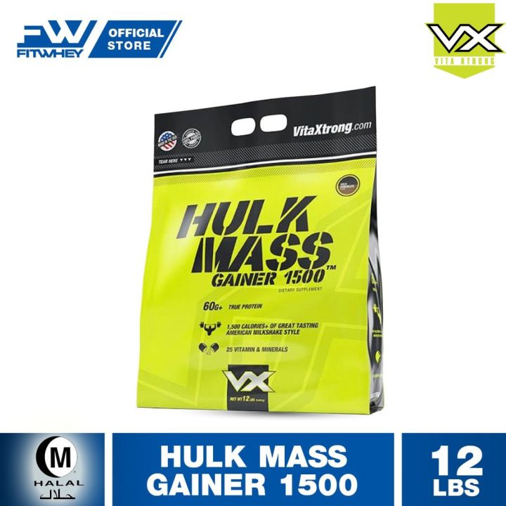 VX Hulk Mass Gainer 1500 12lbs/5.4kg 1500+ kcal 60g protein ...